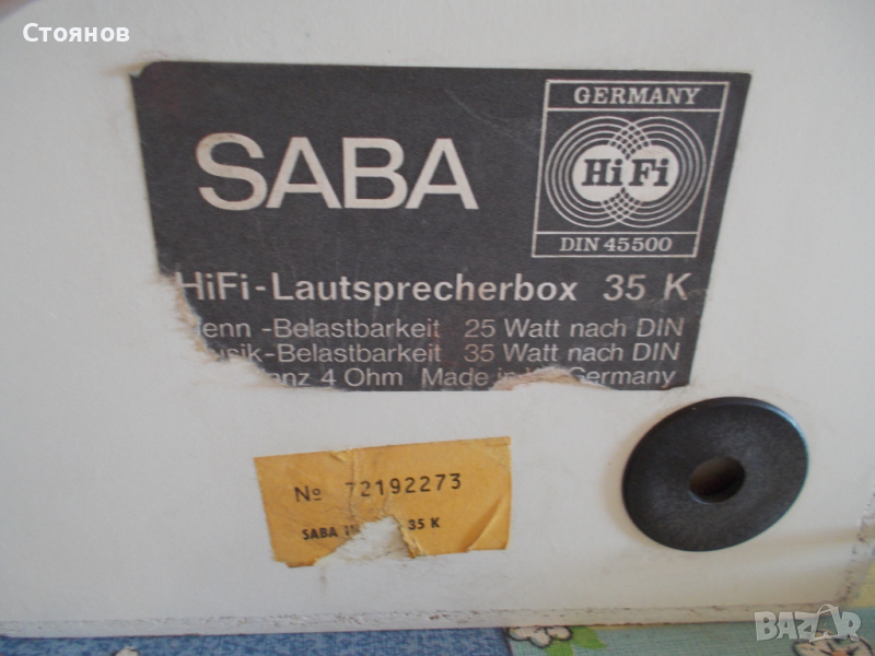 Тонколони SABA Hi-Fi Box 35K Gernany в Тонколони в гр. Варна - ID44806981 | Bazar.bg