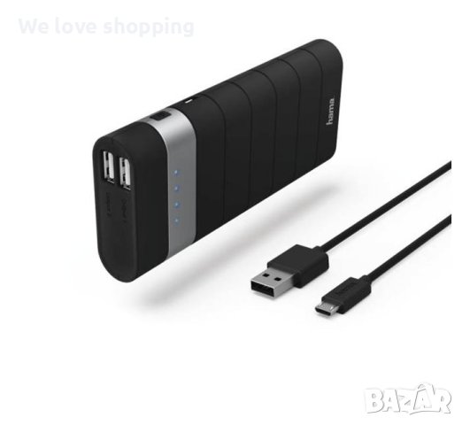 Power bank Supreme HAMA, акумулаторна батерия, преносима, 10000mAh (011 ...