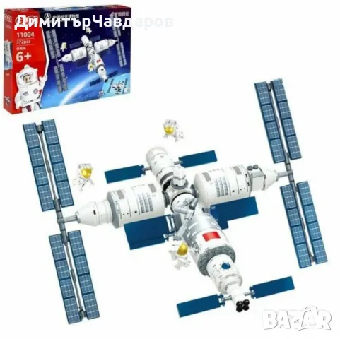 Конструктор "Сателит" с космонавти 372 части– Реалистичен модел в ...