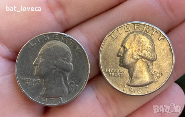 2 Броя Американски QUARTER DOLLAR 1978 и 1987г в Нумизматика и ...