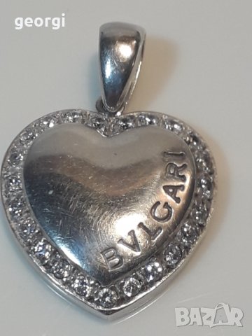 Сребърна висулка сърце Bvlgari в Колиета, медальони, синджири в гр ...