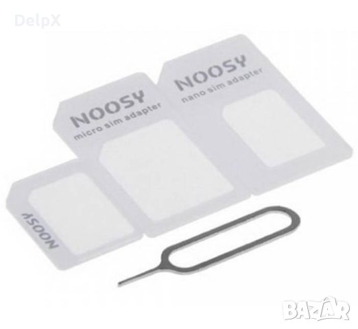 Комплект NOOSY адаптер за сим карти, игла за GSM и телефон, 4 бр. в USB ...