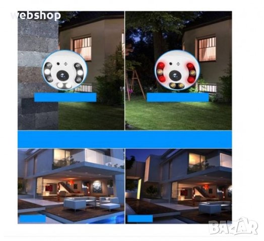 Външна камера за видеонаблюдение с две антени Wi Fi Ip 5mp 1080p в