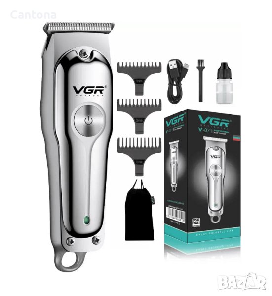 Maшинка за подстригване VGR V-071, 3 приставки, 5W, метален корпус, USB зареждане в Машинки за ...