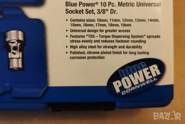 CORNWELL TOOLS 10броя 3/8 качествени вложки kардан камъни в Други ...